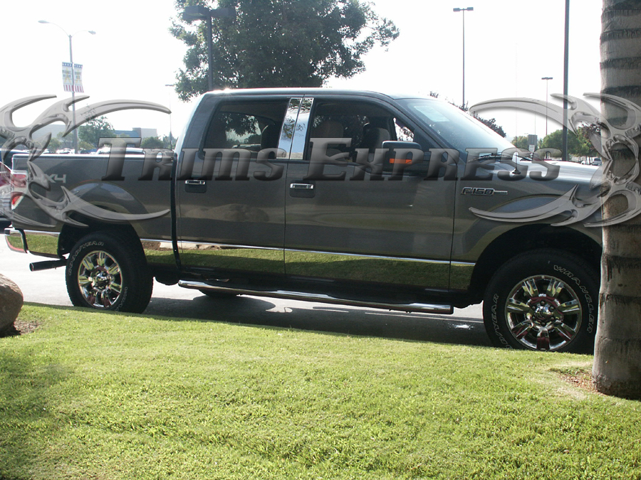 2009-2014 Ford F-150 Crew Cab Chrome Rocker Panel Trim 12Pc 7"-CHOOSE ...