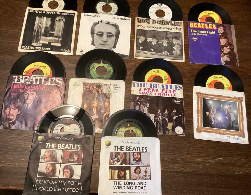 THE BEATLES - LOT OF (10) 45 RPM VINYL RECORDS | eBay