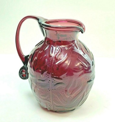 Amethyst Purple Pilgrim Small Textured Pattern Glass Pitcher 5" Tall | eBay