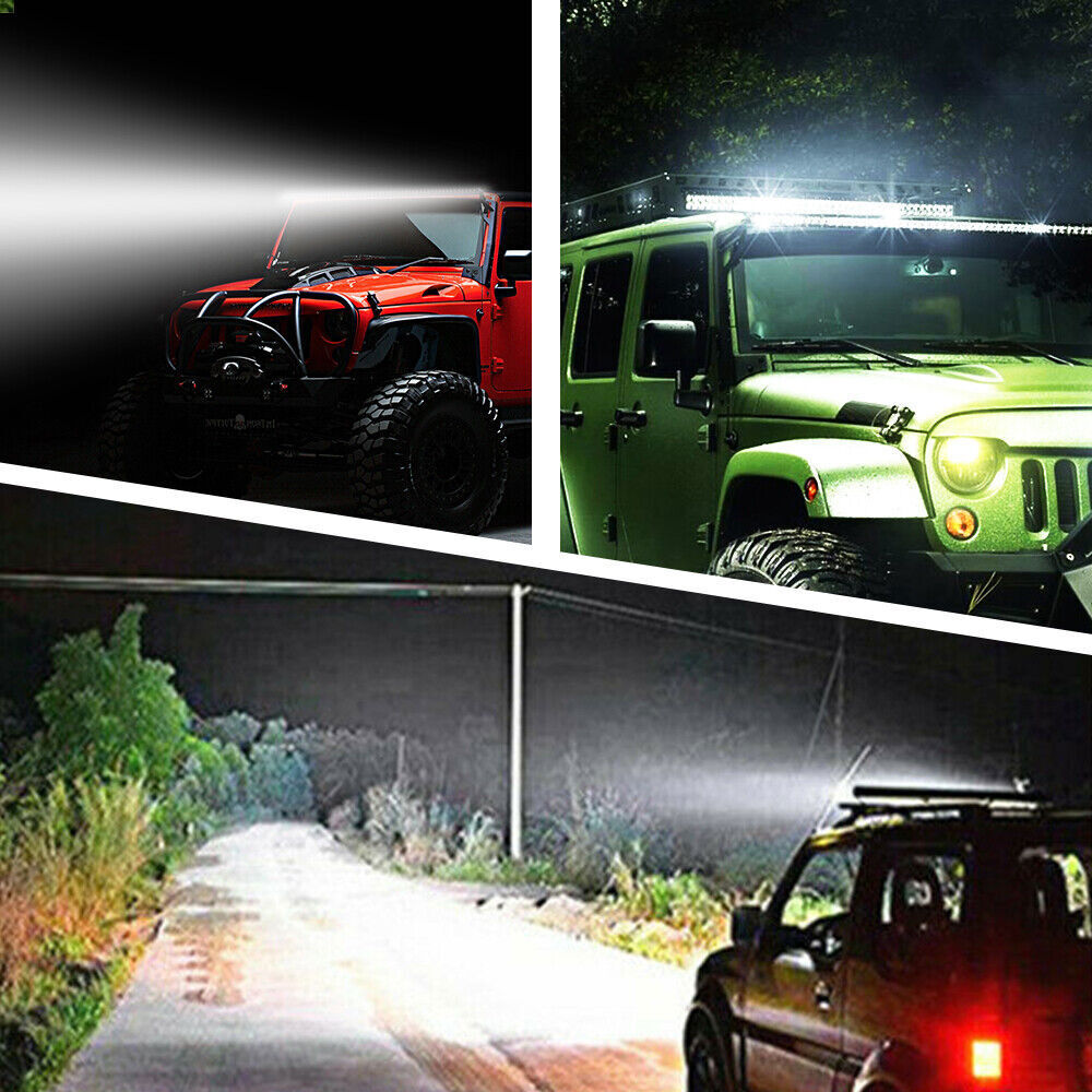 2pcs 12" LED Work Light Bars Spot Flood Combo Work SUV Boat Driving ...