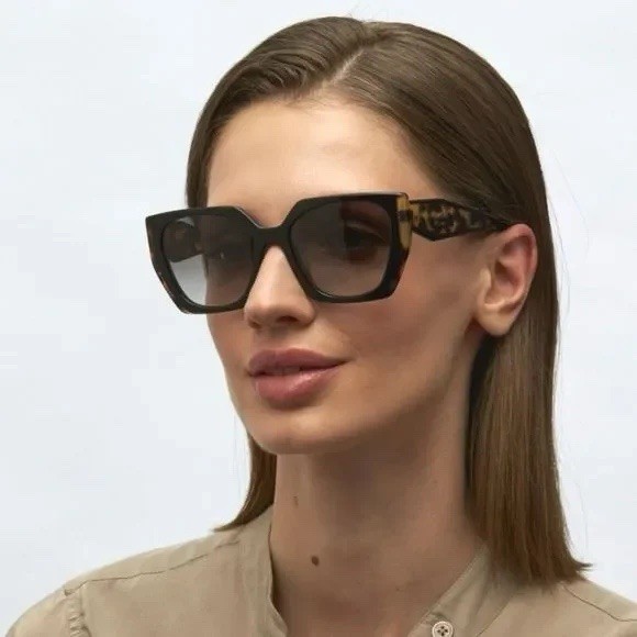 Prada PR 15WS 3890A7 Black Tortoise Grey Gradient Women Sunglasses ...