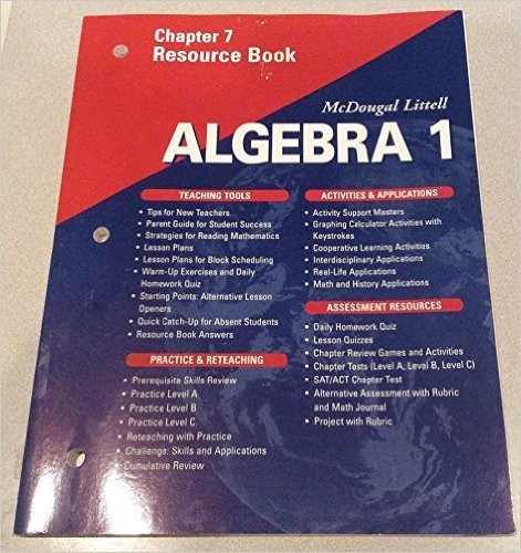 MCDOUGAL LITTELL ALGEBRA 1: RESOURCE BOOK: CHAPTER 3 | eBay