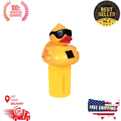 GAME 12301-BB Solar Light-Up Derby Duck Mid-Size Chlorinator Pool ...