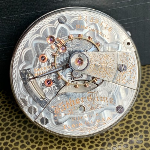 1901 Elgin 252 Father Time 18S 21 Jewels Railroad Pocket Watch Movement ...