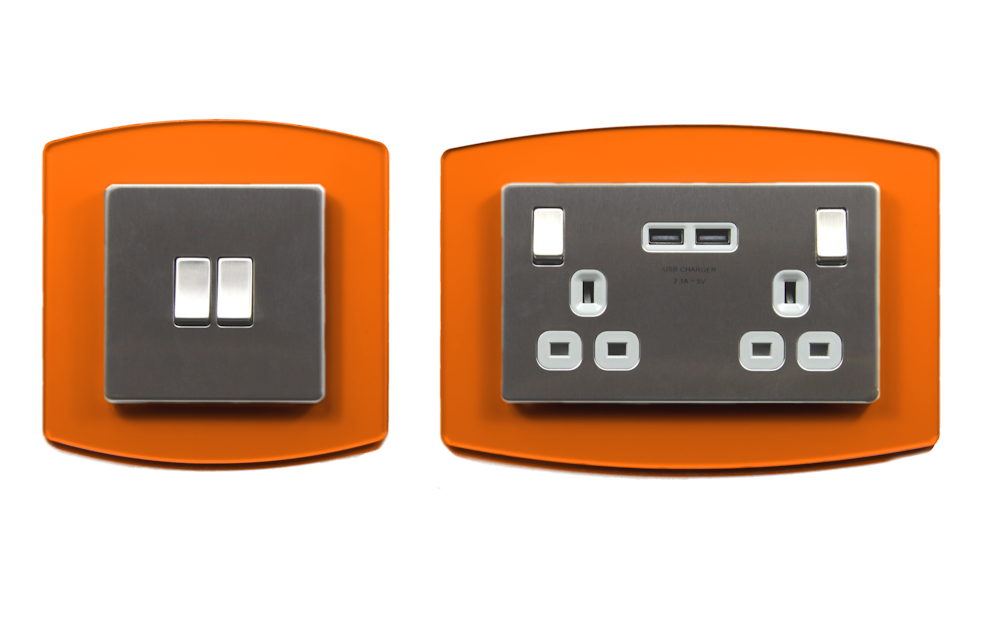 Single Double Light Plug Socket Switch Surround Acrylic Finger Plate ...