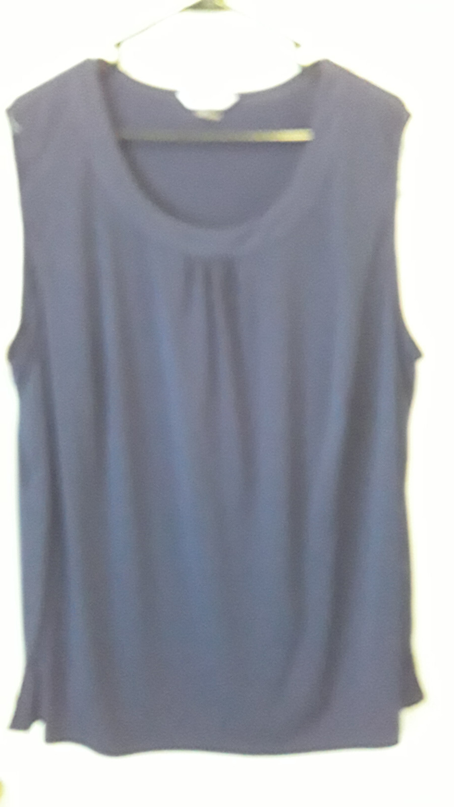 Alia Women's plus size 2X Navy Tank Top Pullover Stretch gathered neck ...