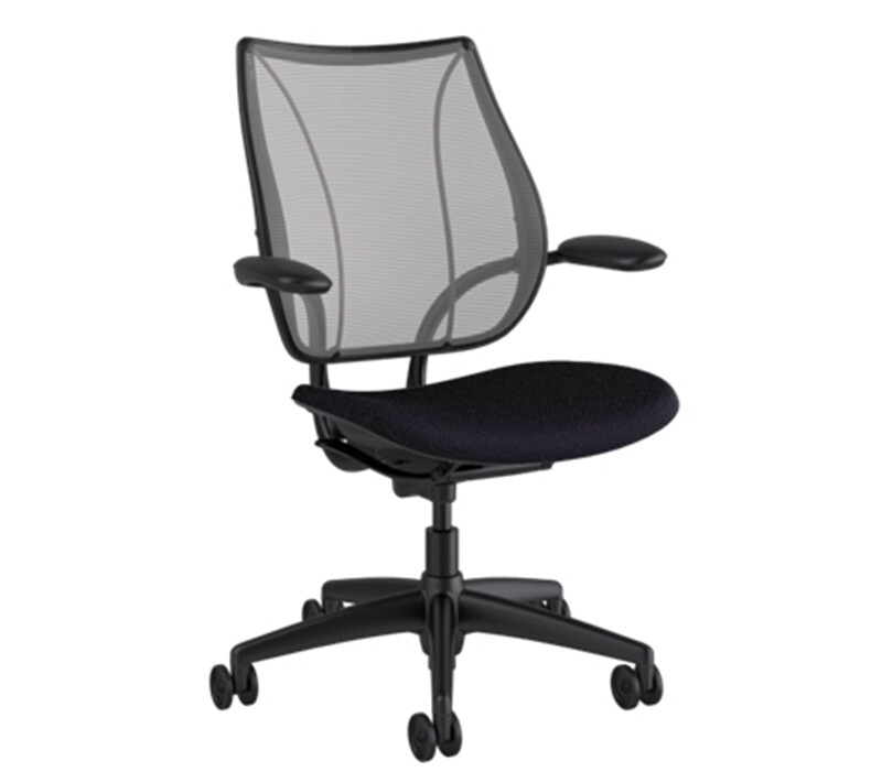 New Humanscale Liberty Office Desk Task Chair Black - Pinstripe Silver ...