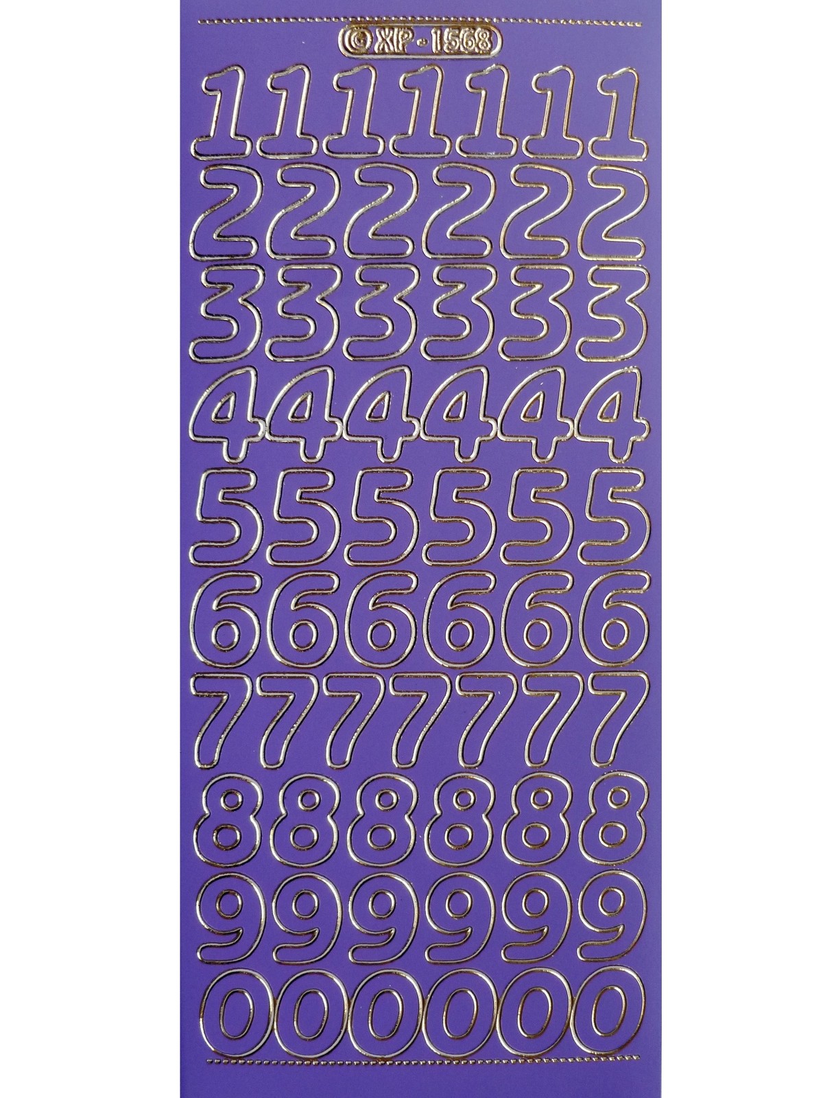 BRIGHT NUMBERS Peel off Stickers 18mm Tall Card Making Pink Purple ...