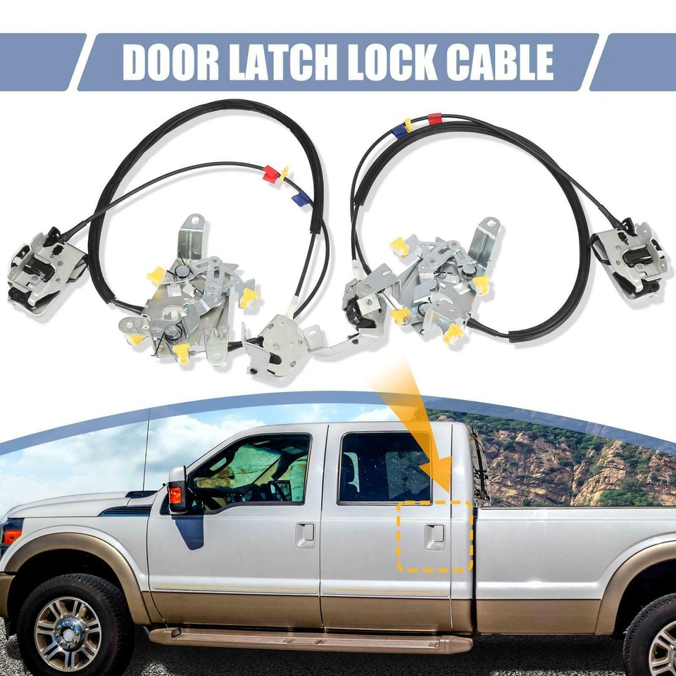 Right+Left Side For Ford F250-F550 Door Latch Lock Cable Extended Cab ...