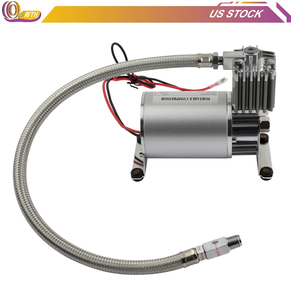 Silver Air Compressor 150 PSI 1/4 NPT Stainless Steel Onboard Air ...