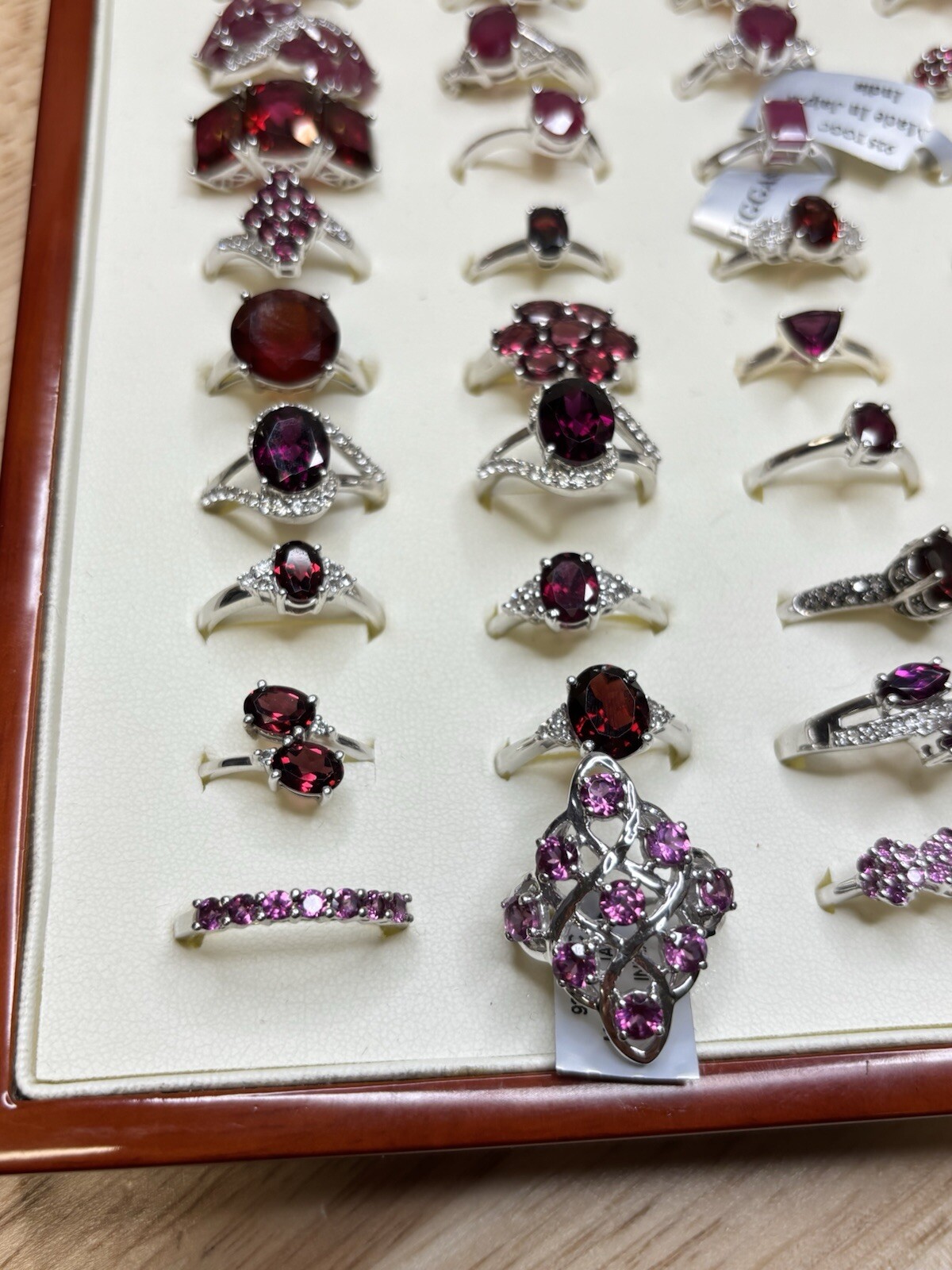 (50) .925 Sterling Silver Ring Lot! 171.8g Gemstones Garnet Ruby ...