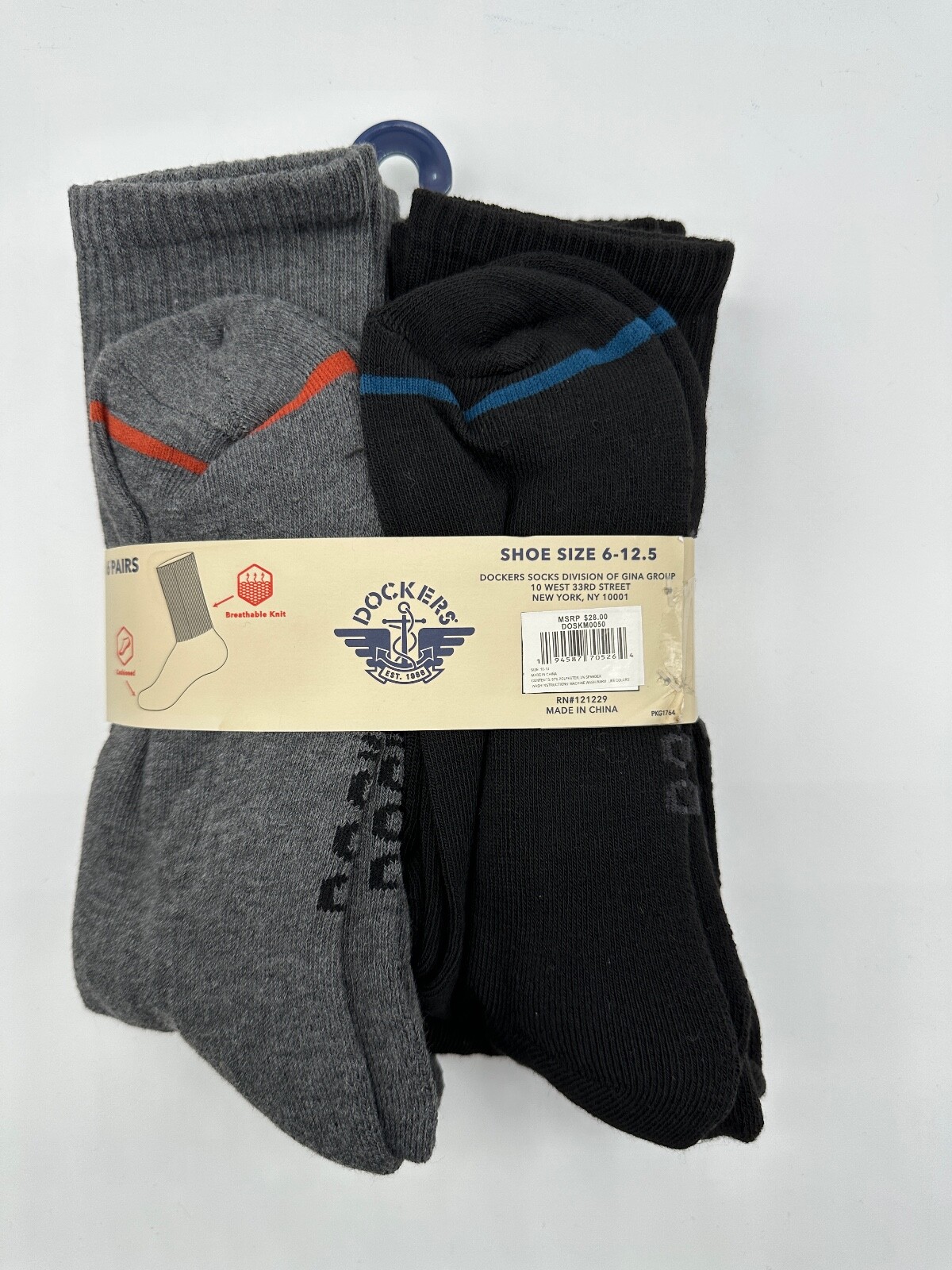 NEW 6 PAIR PACK DOCKERS MENS CUSHIONED CREW SOCKS SIZE 6-12.5 POLYESTER MSRP $28 | eBay