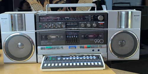 SHARP MR-990 Stereo Radio Cassette Recorder Power ,playback Confirmed ...
