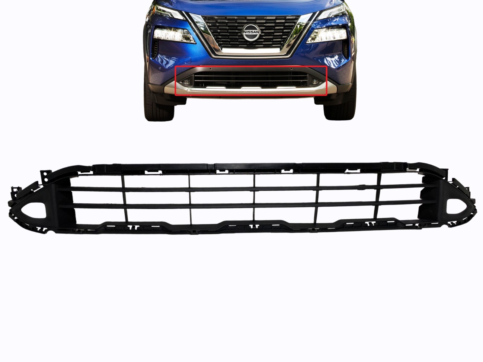 New Fits 2021-2023 Nissan Rogue Front Bumper Lower Grille 622546RA0A | eBay