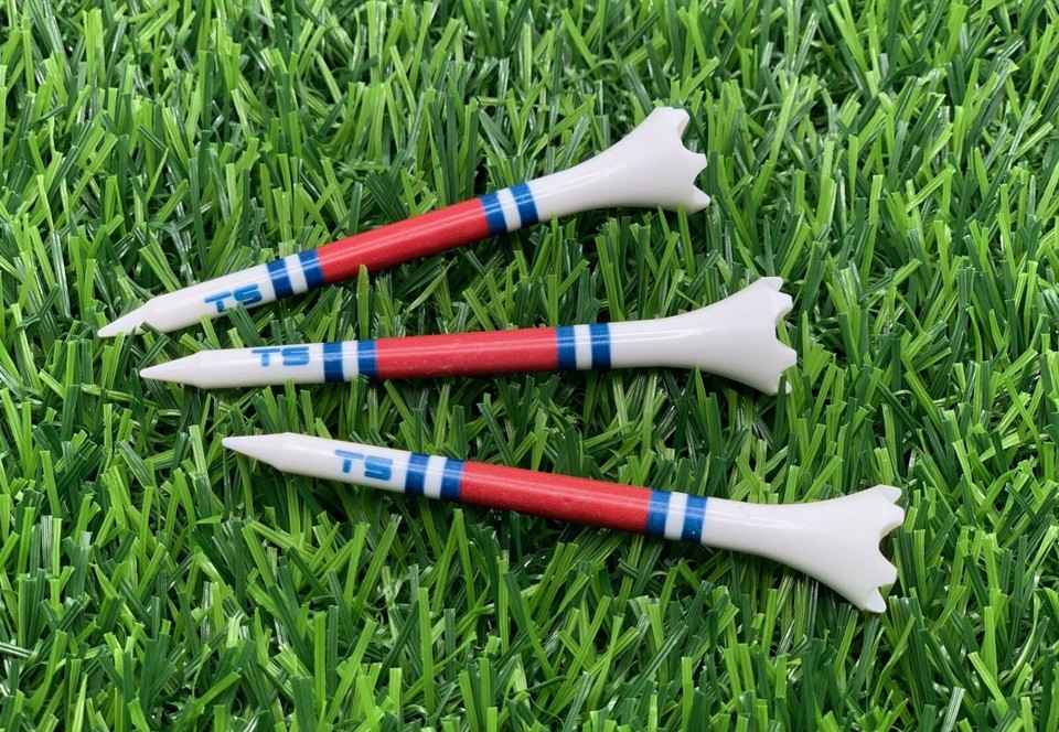 Golf Tees Truestrike 2 3/4 Red, White and Blue TS Striped USA Golf Tees ...