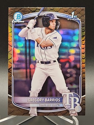 2025 Bowman Chrome 1st Gregory Barrios Reptilian #BCP-7 Tampa Bay Rays | eBay