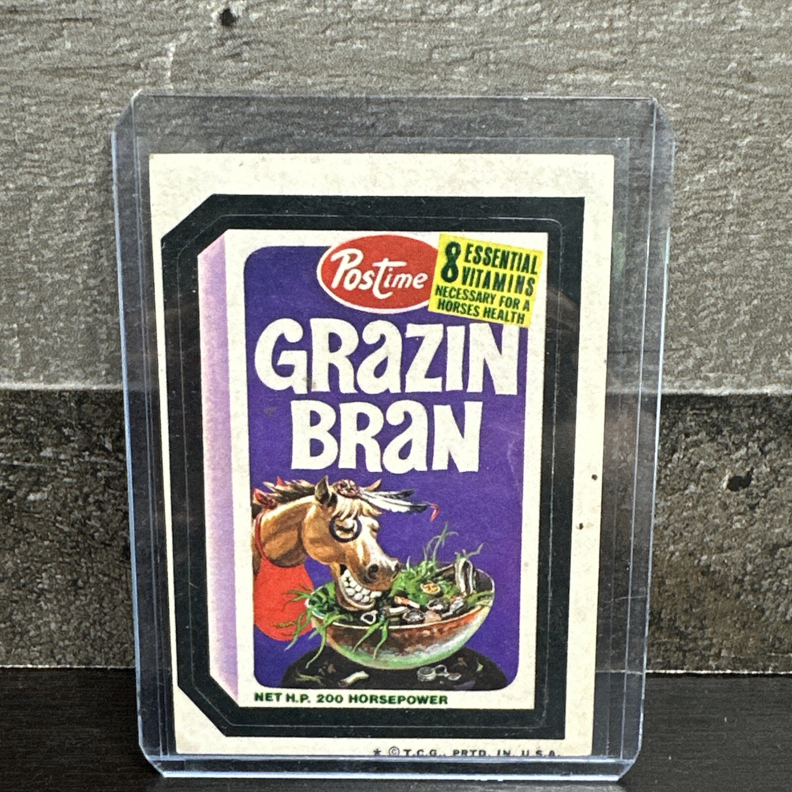 Wacky Packages Postime Grazin Bran Sticker Series 4 Tan Back 1973 | eBay