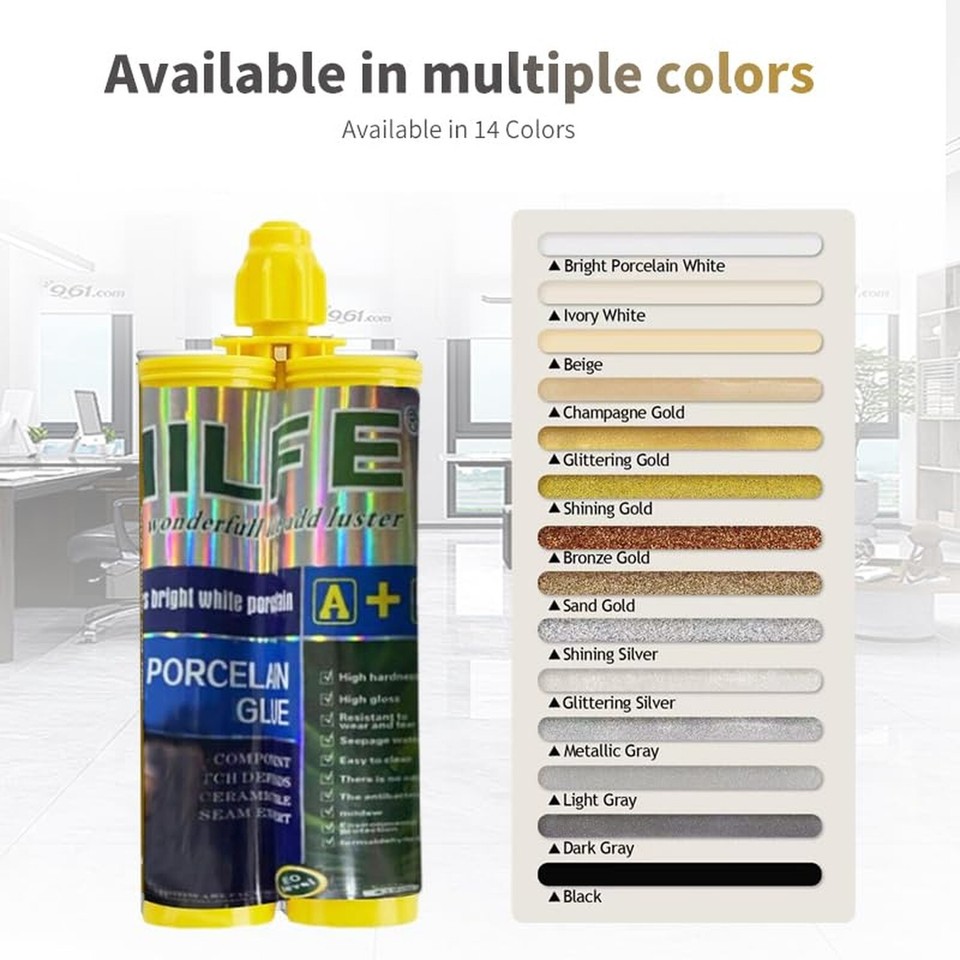 Epoxy Grout Porcelain White , Waterproof Auto-mix Dual Tubes Tile Grout ...