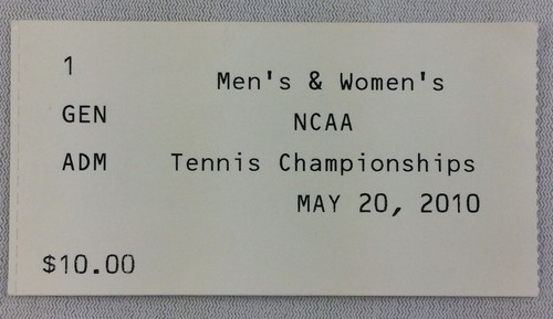 2010 05/20 NCAA Men’s & Women’s Tennis Championship Ticket Stub | eBay