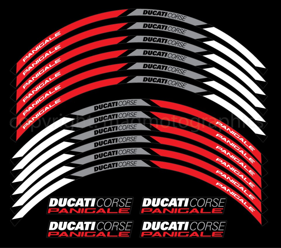 Panigale 899 959 1199 1299 motorcycle wheel decals Ducati rim stickers ...