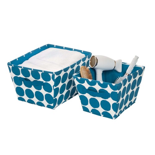 Dot Angled Storage Bin 2 Piece Combo Set Blue | eBay