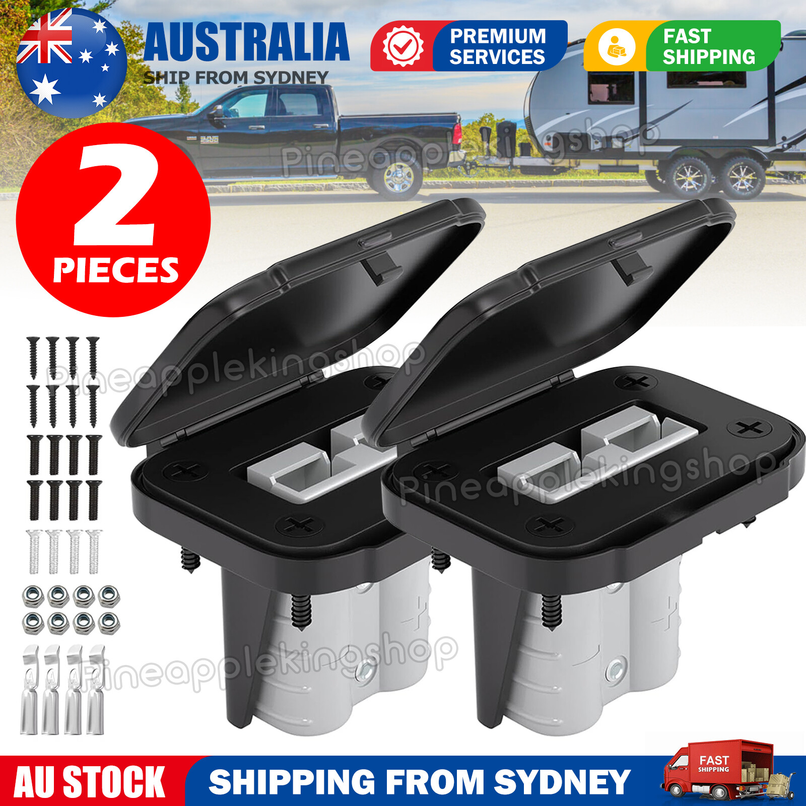 2PCS Anderson Plug Mounting Panel 50Amp Flush Mount Recessed Plate ...