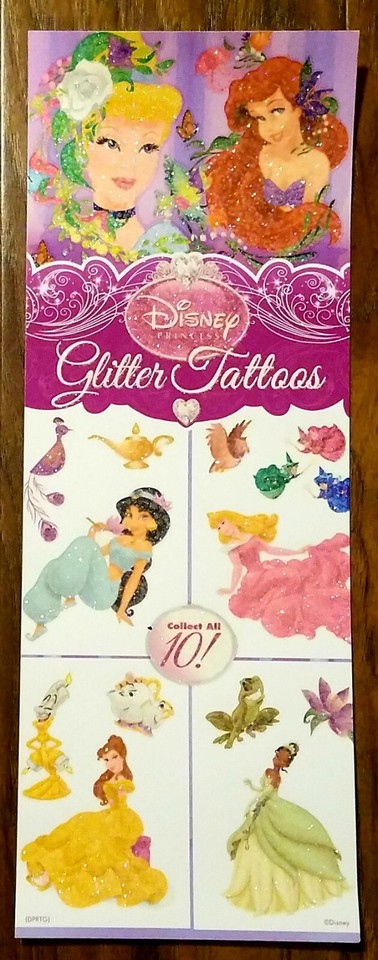Disney Princess Glitter Temporary Tattoos Full Set of 10 Vending ...