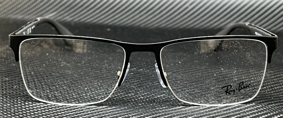 RAY BAN RX6335 2503 Black Rectangle 56 mm Unisex Eyeglasses | eBay