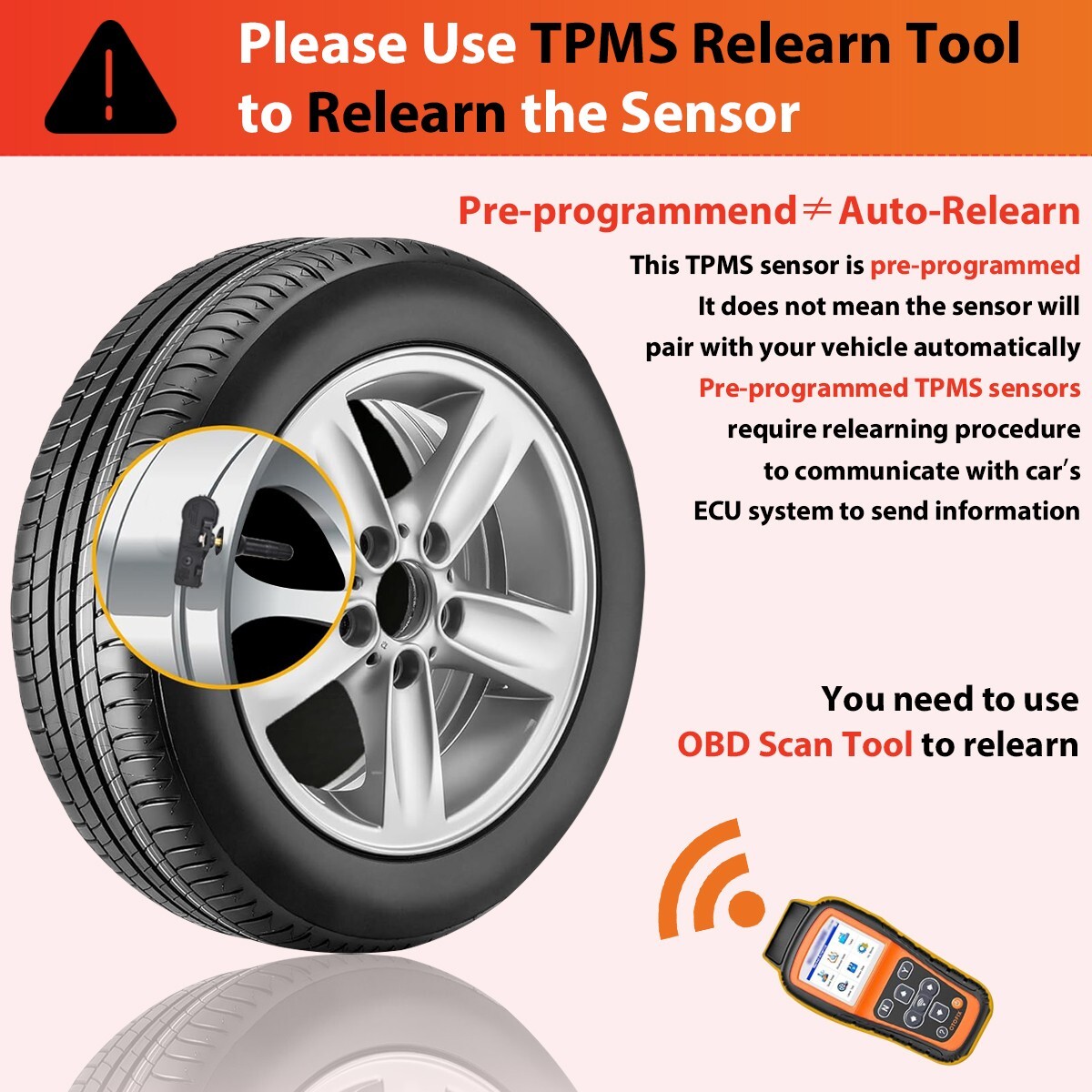 4x Programmed TPMS Tire Pressure Sensor 13586335 for Chevy GMC Cadillac ...