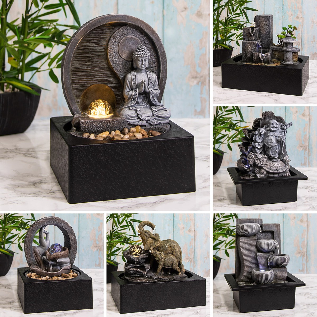 Interior Water Features Modern Ceramic Indoor Water Fountain Organic