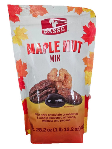 Basse Maple Nut Mix 28.2 Oz Dark Chocolate Cranberries, Almonds ...