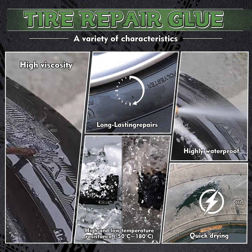 Tire Repair Glue Sidewall Tire Repair Kit Rubber Cement Tire Repair Two ...
