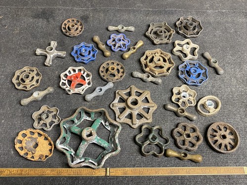 30 Vintage Cast Iron Brass And Metal Steam Valve Handles Steampunk ...