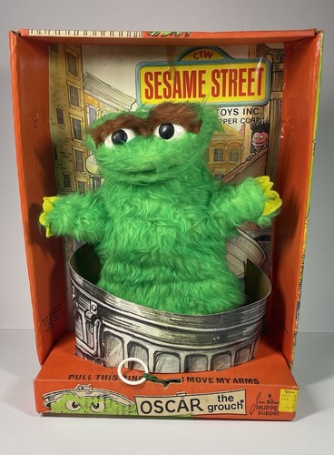 Vintage Topper Oscar The Grouch Puppet Sesame Street 1971-1972 MINT IN ...