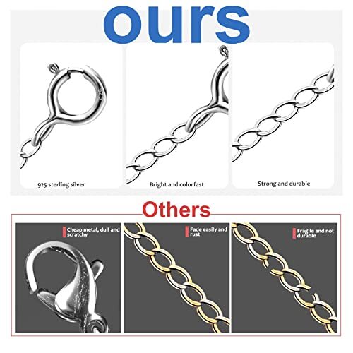 4Pcs 925 Sterling Silver Necklace Extender, Chain Extenders Bracelet Anklet Exte | eBay