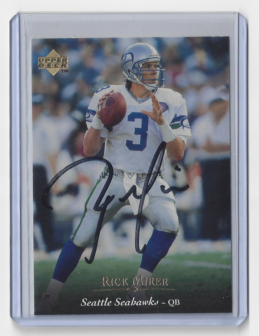1995 SEAHAWKS Rick Mirer signed card Upper Deck #58 AUTO Autographed ...