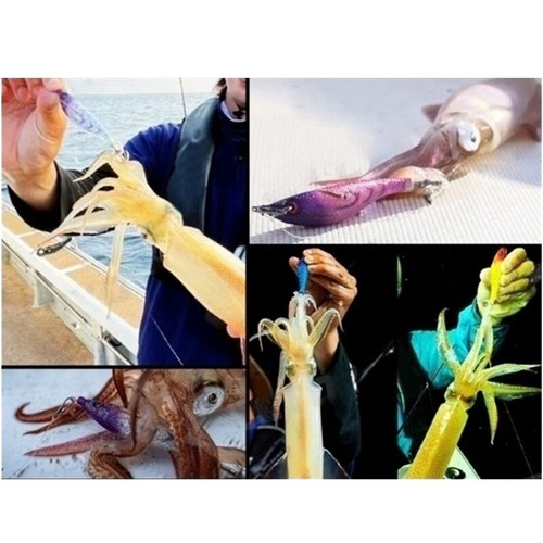 Fishing Lures Artificial Squid Hook Jigs Octopus Squid Shrimp Fishing Tool | eBay UK