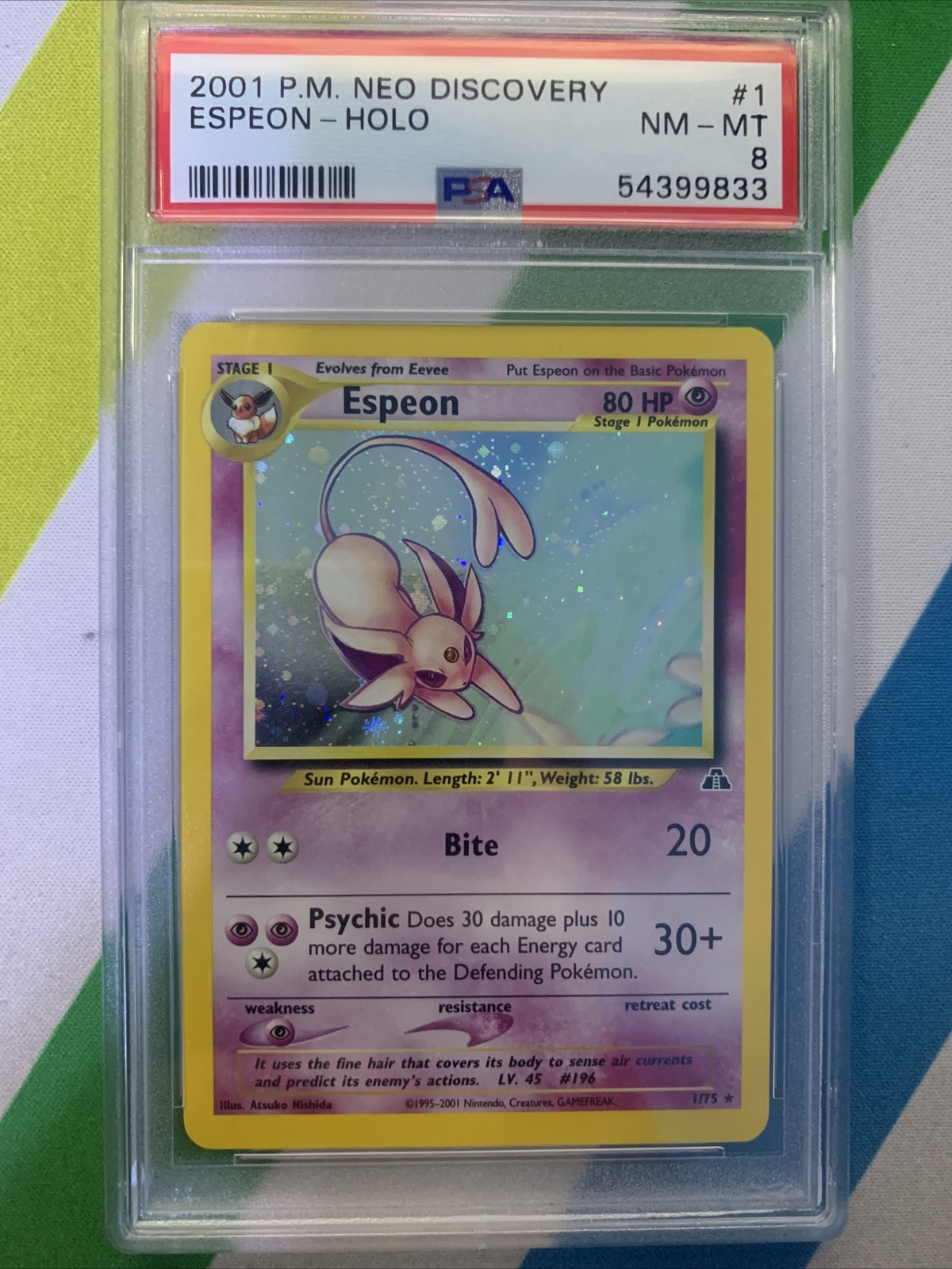 2001 Pokemon Neo Discovery Holo Espeon #1 PSA 8 NM - MINT | eBay