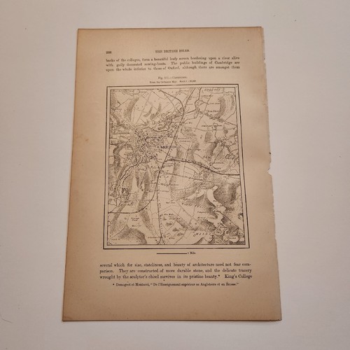 Map Cambridge England C. 1882 Engraving (277) | eBay
