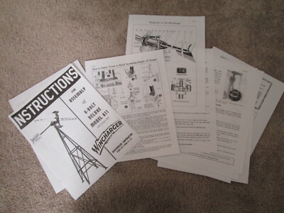 Wincharger Windmill, Model 611, 6 Volt, Assembly Manual, windcharger | eBay