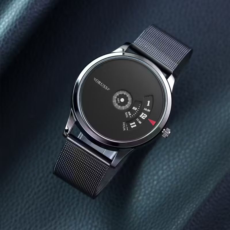 Unique Cool Starry Sky Dial Men Quartz Watch Stainless Steel Strap ...
