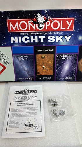 Night Sky Monopoly Board Game 6 Token Instruction Game Parts USAopoly ...