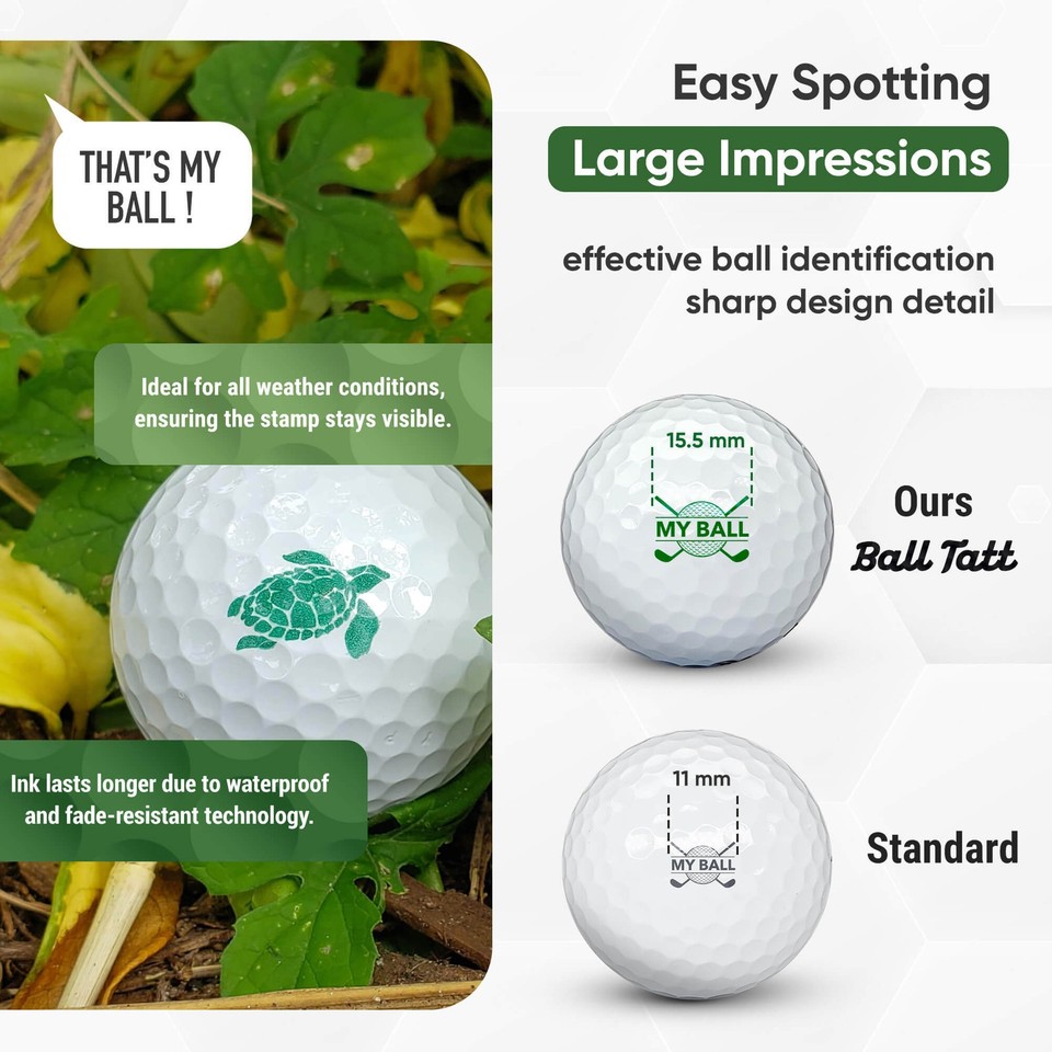 Ball Tatt - Turtle Golf Ball Stamp Marker Quick-Dry Self-Inking Ball ...