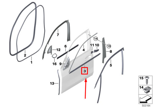 NEW BMW X6G06 FRONT LEFT DOOR OUTER SHAFT COVER 51337446191 7446191 ...