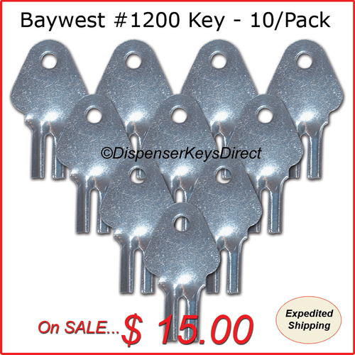Baywest #1200 Dispenser Key for Paper Towel, Toilet Tissue Dispensers ...