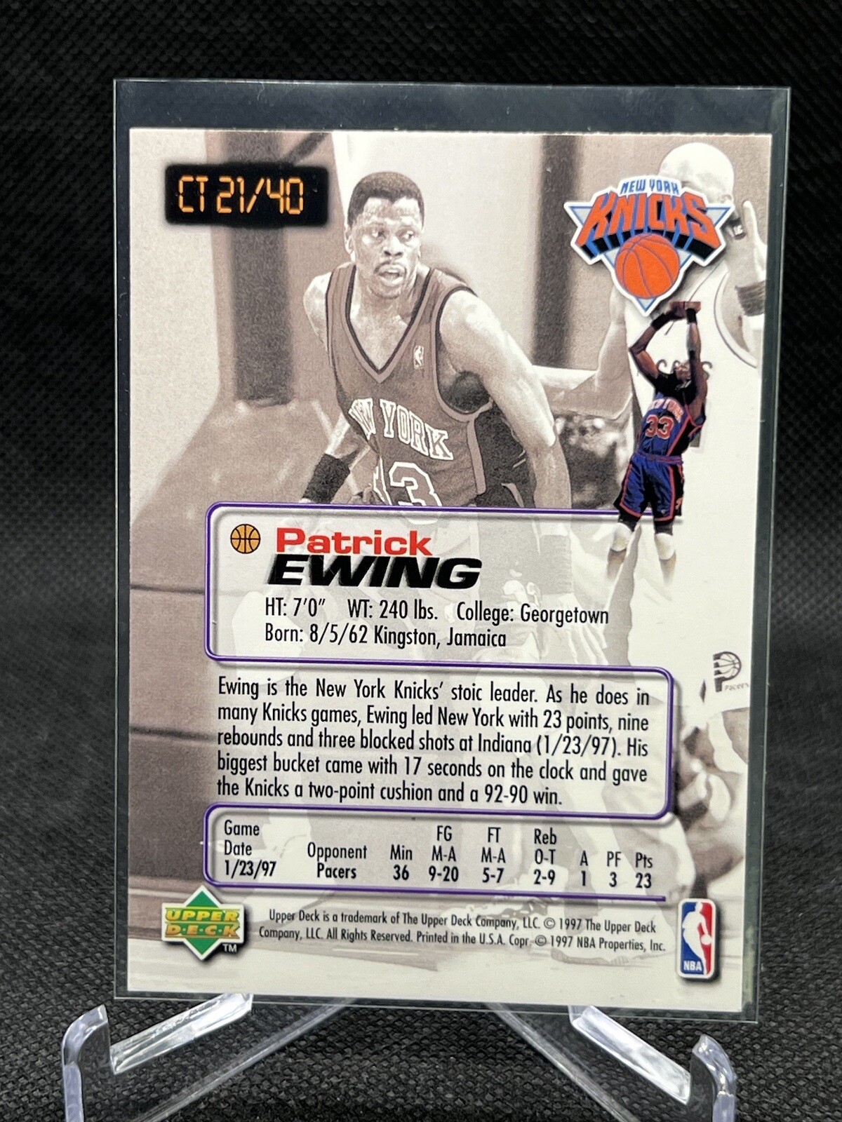 Patrick Ewing 1997 Upper Deck Nestle's Crunch Time Card Series #CT21/40 | eBay