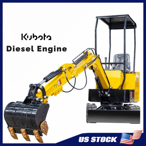 One Ton Mini Excavator Track Digger with Kubota Diesel Engine Double ...