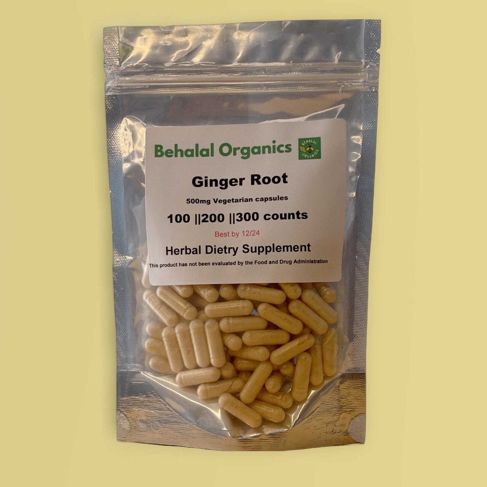Ginger Root Capsules 500 mg Non-GMO capsules 100cts | eBay