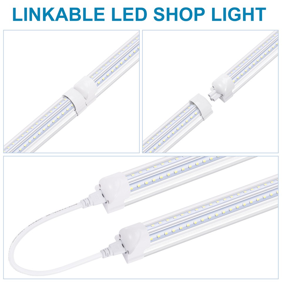 12Pack 8FT Led Shop Light 8 Foot 72W T8 Integrated 8' LED Tube Light ...