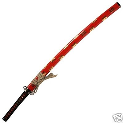 Red Black Gold Sengoku Sanada Yukimura Japanese Samurai Ninja Sword ...